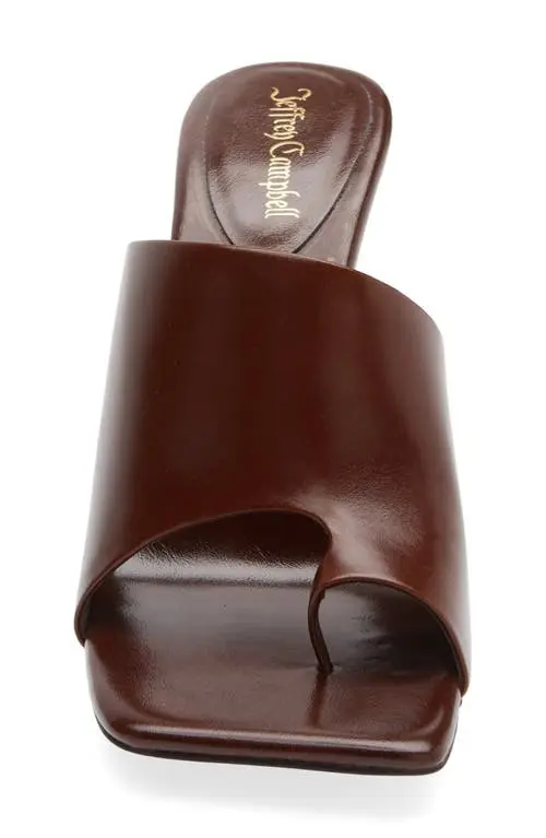 Jeffrey Campbell Allocate Leather Slide Sandal - Brown