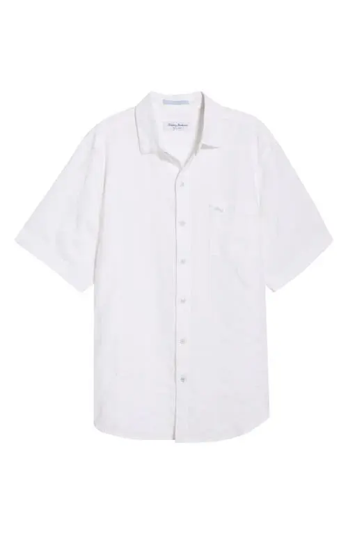 Tommy Bahama Nova Wave Short Sleeve Stretch Seersucker Button-up Shirt - White