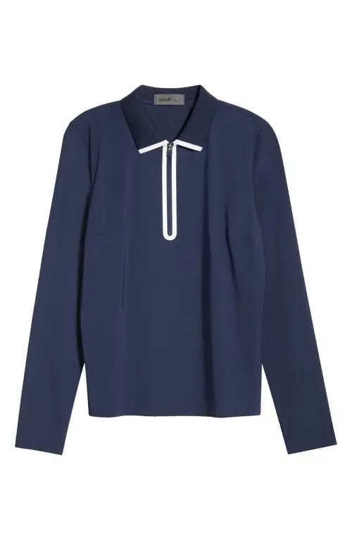 G/fore Silky Tech Nylon Long Sleeve Golf Polo - Twilight
