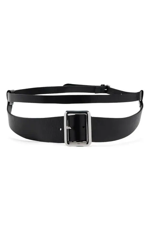 Mango Leather Mixed Belt - Black