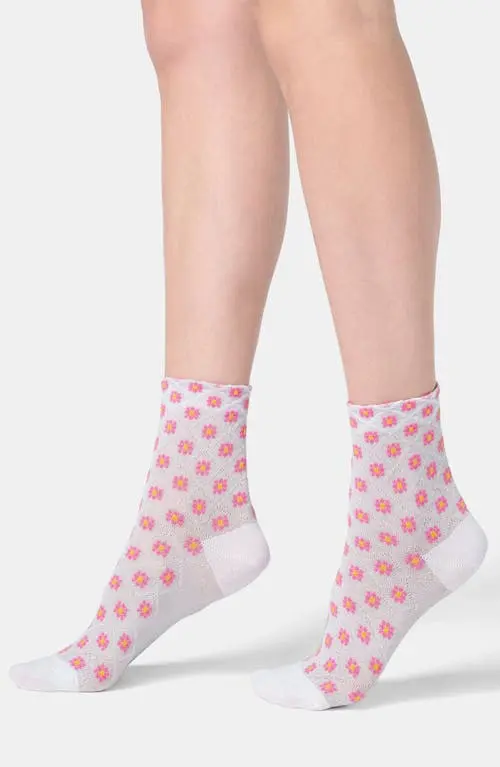 Oroblu Tiny Bloom Ankle Socks - Peony
