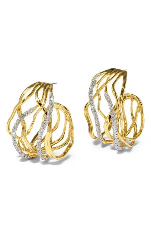 Alexis Bittar Solanales Crystal Pavé Woven Hoop Earrings - Crystals