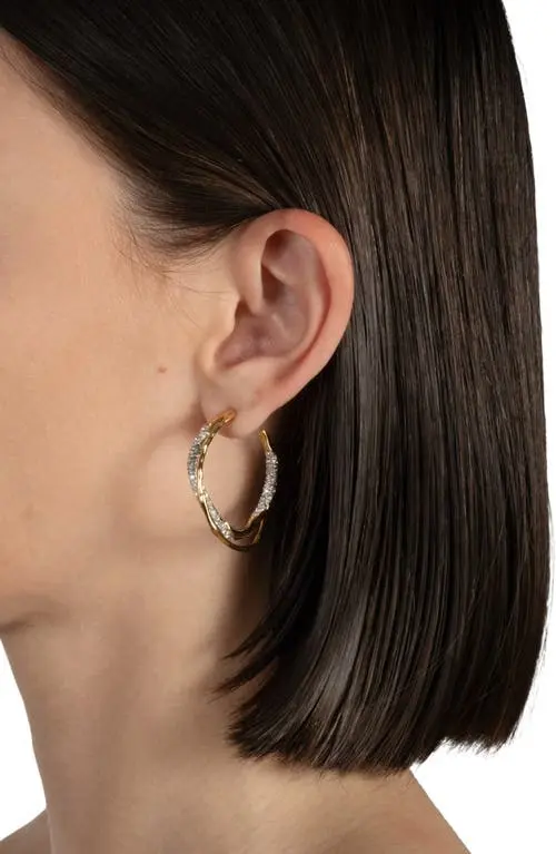 Alexis Bittar Solanales Crystal Pavé Twisted Hoop Earrings