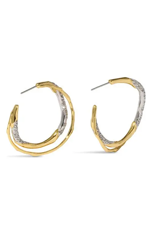 Alexis Bittar Solanales Crystal Pavé Twisted Hoop Earrings