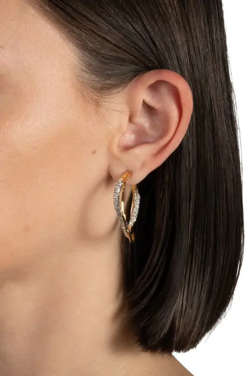Alexis Bittar Solanales Crystal Pavé Twisted Hoop Earrings