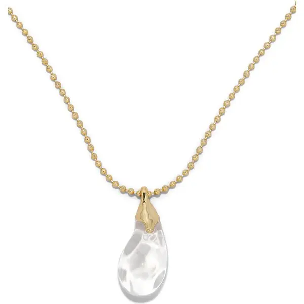 Alexis Bittar Liquid Lucite Teardrop Pendant Necklace - Crystals