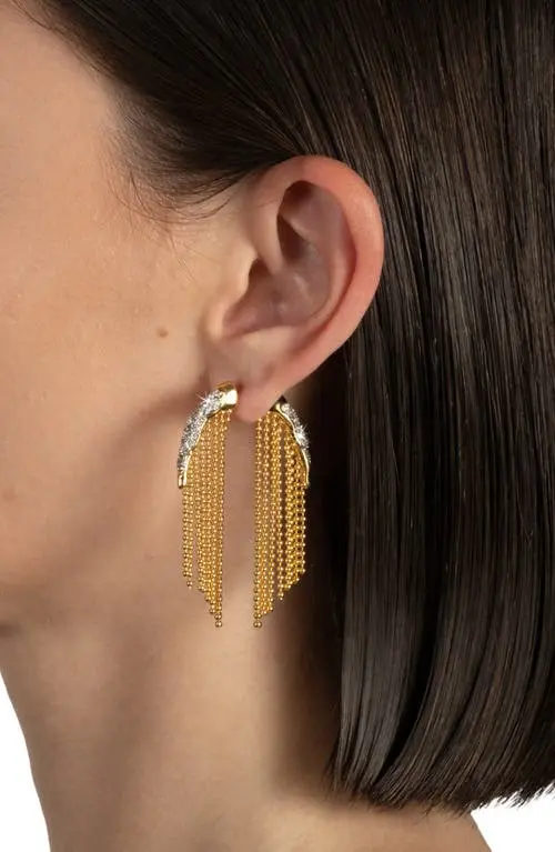 Alexis Bittar Solanales Crystal Pavé Fringe Front/back Earrings - Crystals
