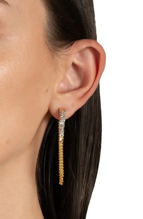 Alexis Bittar Solanales Crystal Pavé Fringe Front/back Earrings - Crystals