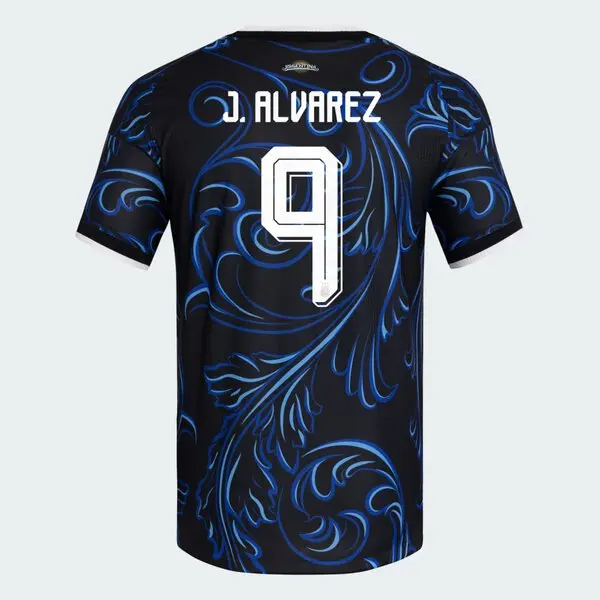 Adidas Argentina 26 Away Authentic Alvarez Jersey - Black / Lucid Blue / Blue Burst / Soccr-arq-sav