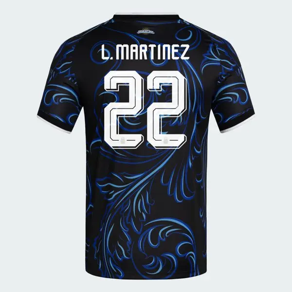 Adidas Argentina 26 Away Martinez Jersey - Black / Lucid Blue / Blue Burst / Soccr-arq-sax