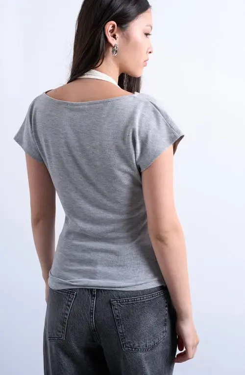 Topshop Layered Cowl Neck Top