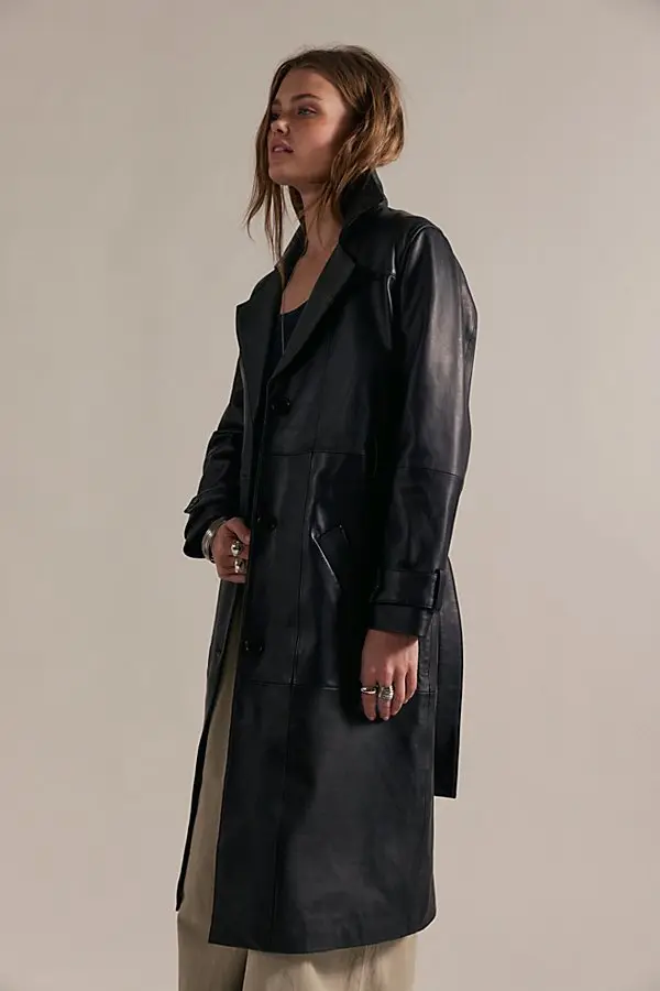 DEADWOOD Terra Leather Trench Coat