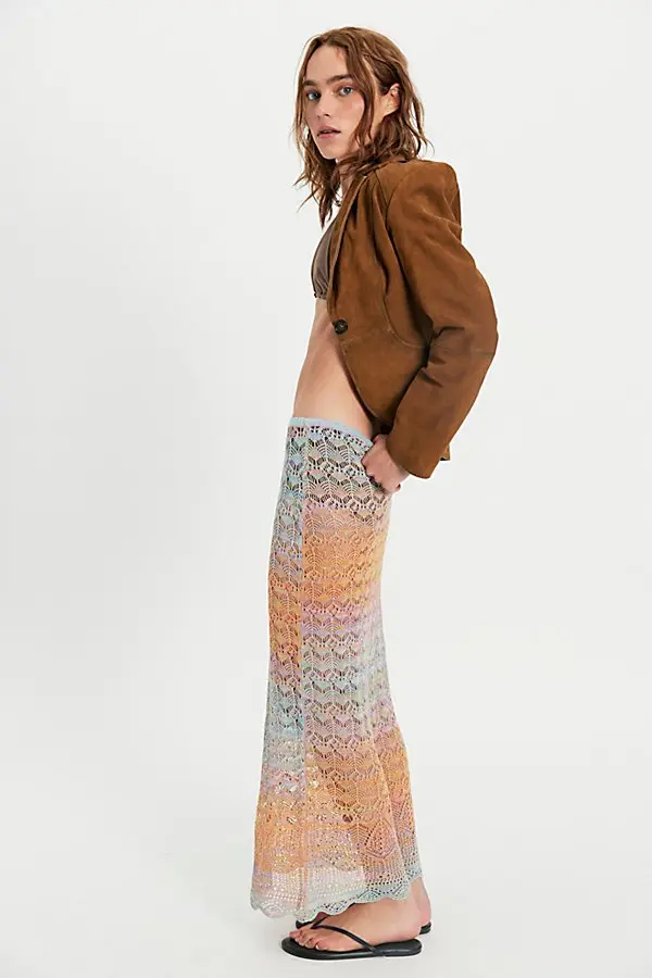 Anna Sui Ombre Crochet Maxi Skirt