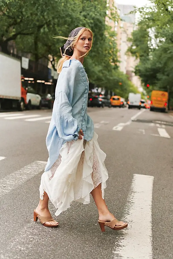 Free People Candy Calling Maxi Slip Skirt