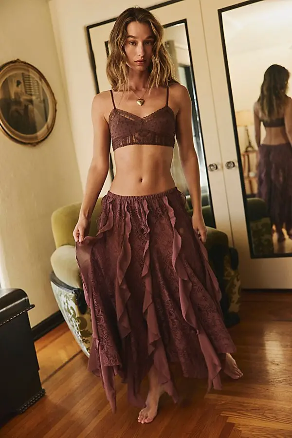 Free People Candy Calling Half Slip - Taupe Rose