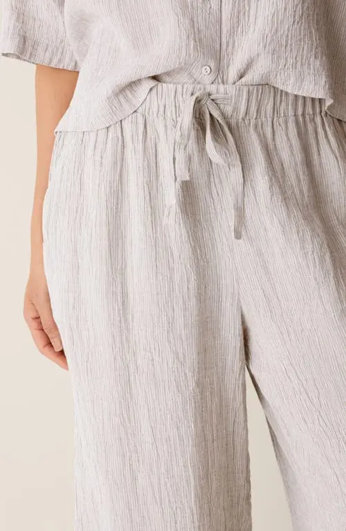 Eileen Fisher Organic Linen Drawstring Wide Leg Pants