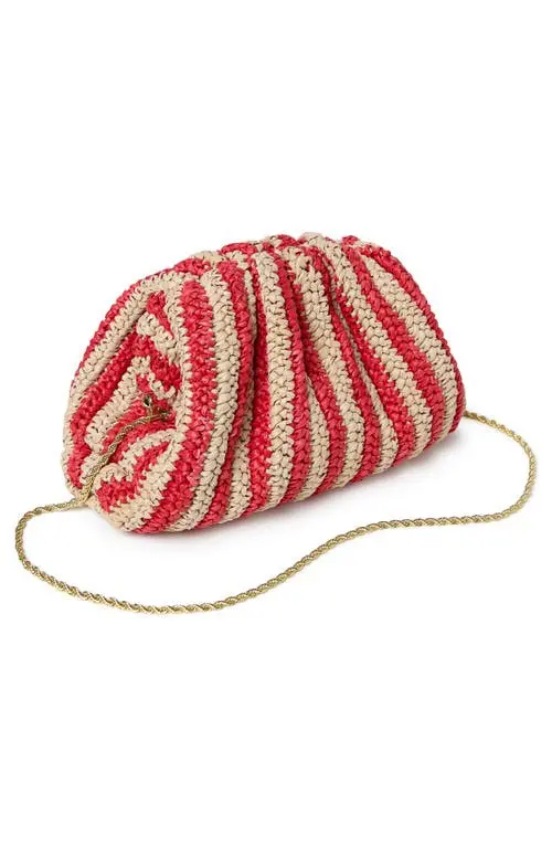 LOEFFLER RANDALL Bailey Crochet Clutch - Red/natural