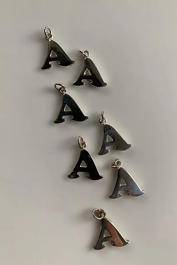SHARPLILTEETH Vintage Sterling Letter A Charm - Silver