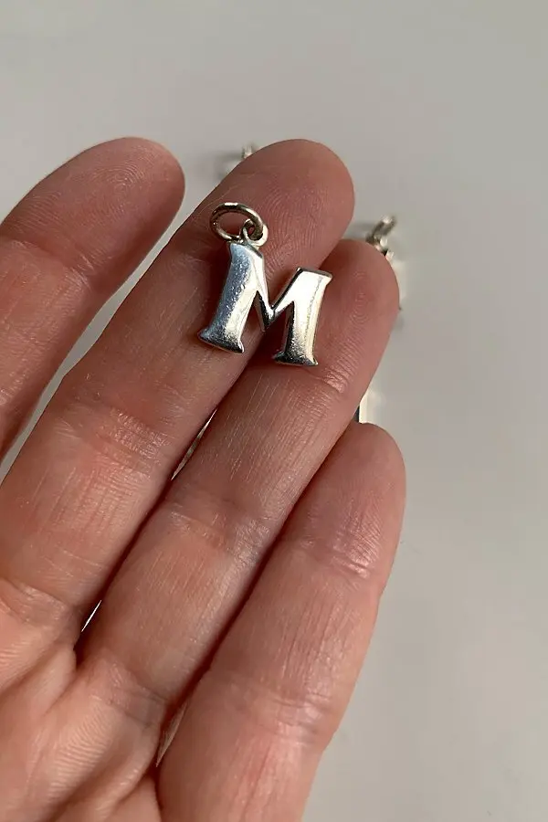 SHARPLILTEETH Vintage Sterling Letter M Initial Charm
