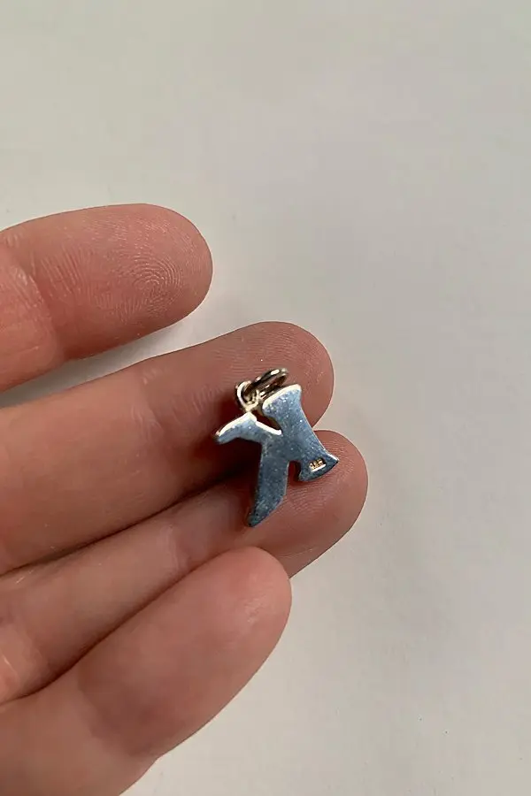 SHARPLILTEETH Vintage Sterling Letter K Initial Charm
