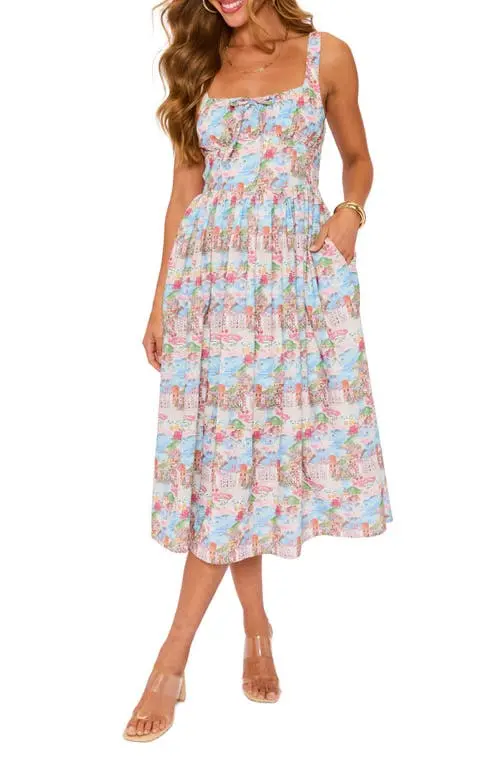 VICI Landscape Print Midi Dress
