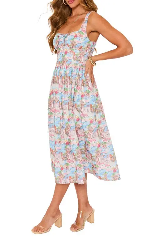 VICI Landscape Print Midi Dress