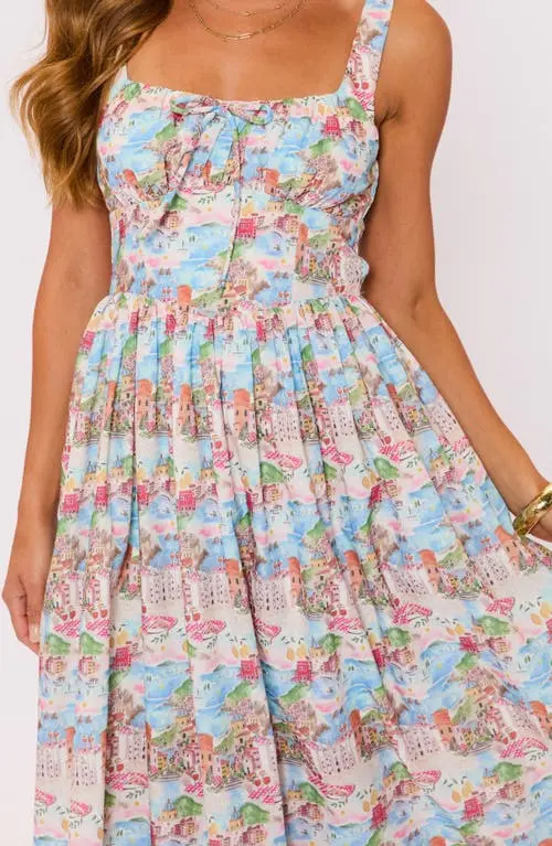 VICI Landscape Print Midi Dress