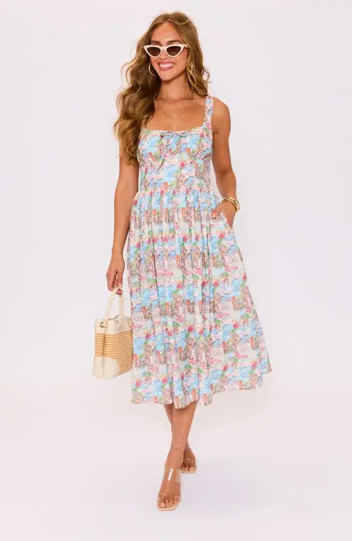 VICI Landscape Print Midi Dress