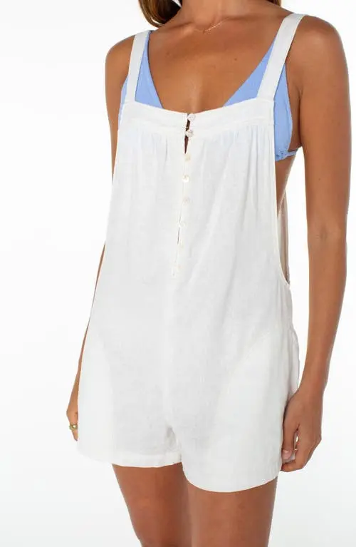 Roxy Linen Blend Romper - Cloud Dancer