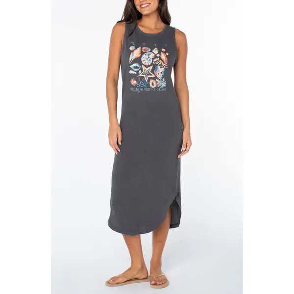 Roxy Painted Shells Sleeveless Midi Dress