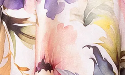 Betsy & Adam Floral Strapless Organza Gown