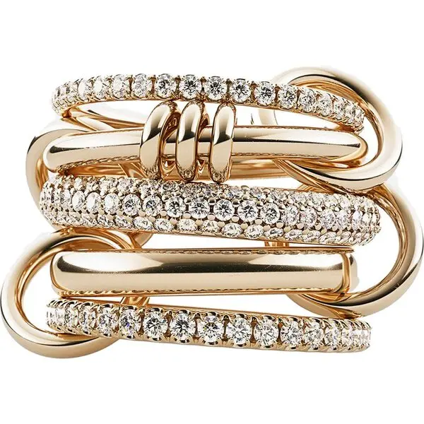 SPINELLI KILCOLLIN Pavé Diamond Linked Ring - 18k Gold/micro Pave Dia