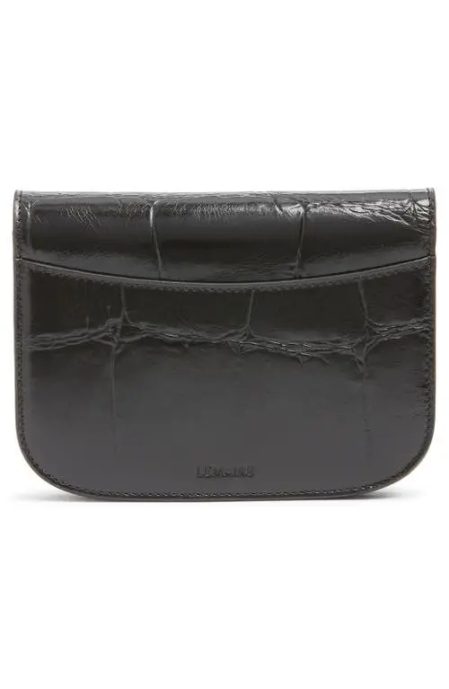 LEMAIRE Soft Tab Patent Leather Wallet - Espresso
