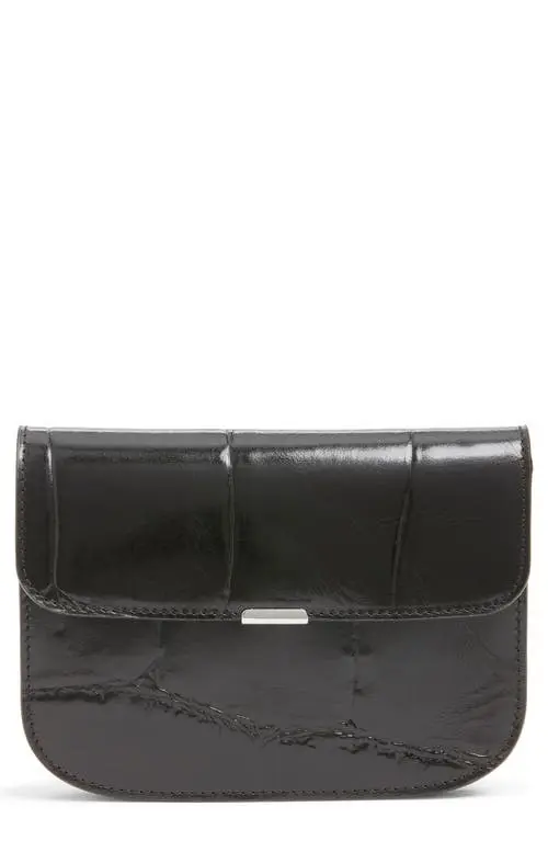LEMAIRE Soft Tab Patent Leather Wallet - Espresso