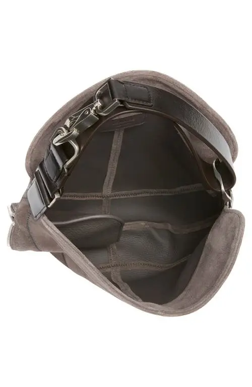 LEMAIRE Quiver Clip Suede Hobo Bag