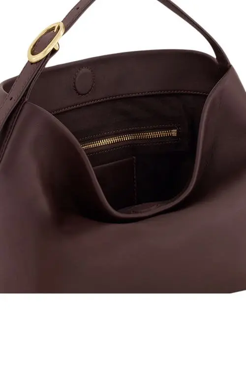 Vince Small Plonge Vivian Leather Hobo Bag - Black Cherry