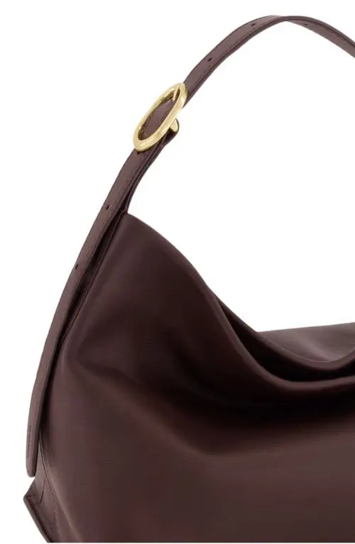 Vince Small Plonge Vivian Leather Hobo Bag - Black Cherry