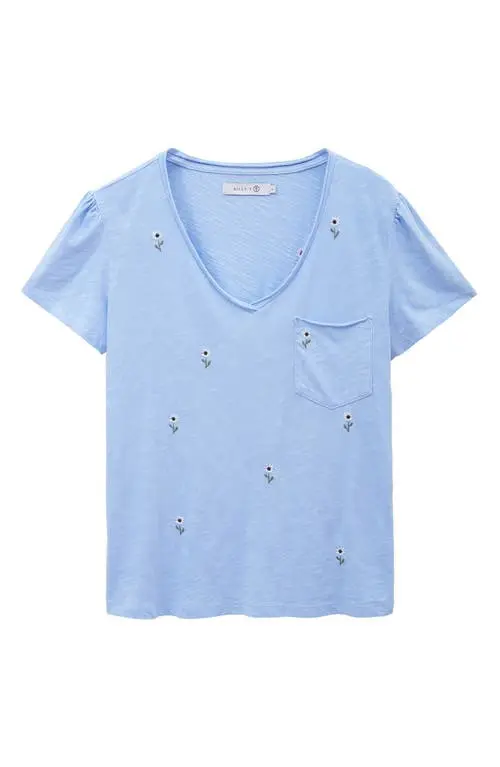 BILLY T Embroidered Puff-sleeve T-shirt - Windsurfer Blue