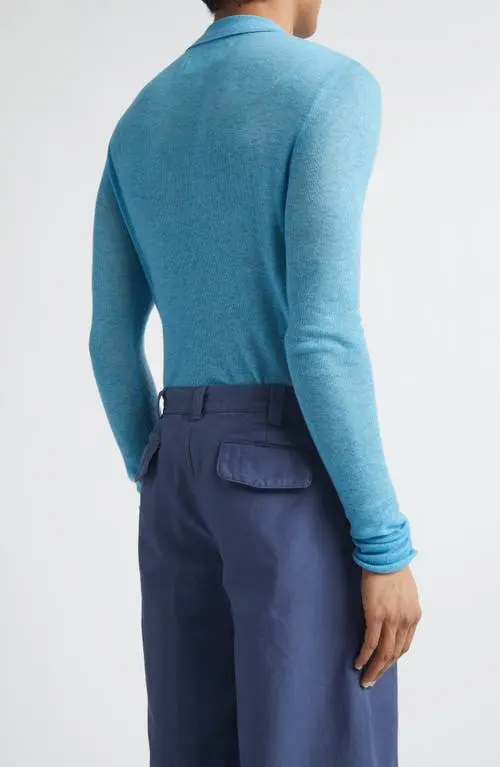 ERL Gender Inclusive Overdyed Heathered Wool Rib Polo