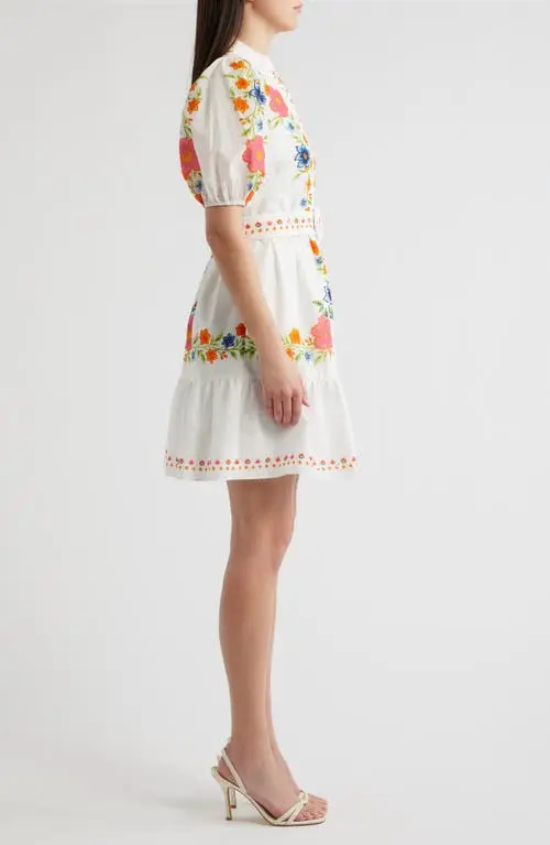 Eliza J Floral Print Poplin Dress