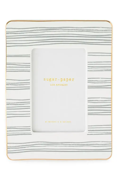 SUGAR PAPER Stripe Ceramic 4 X 6-inch Picture Frame - Slate