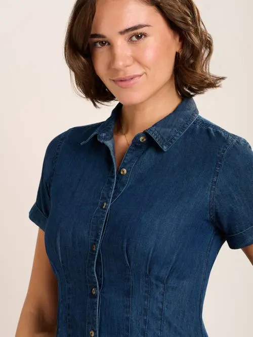 BRAKEBURN Antonia Button-front Denim Dress