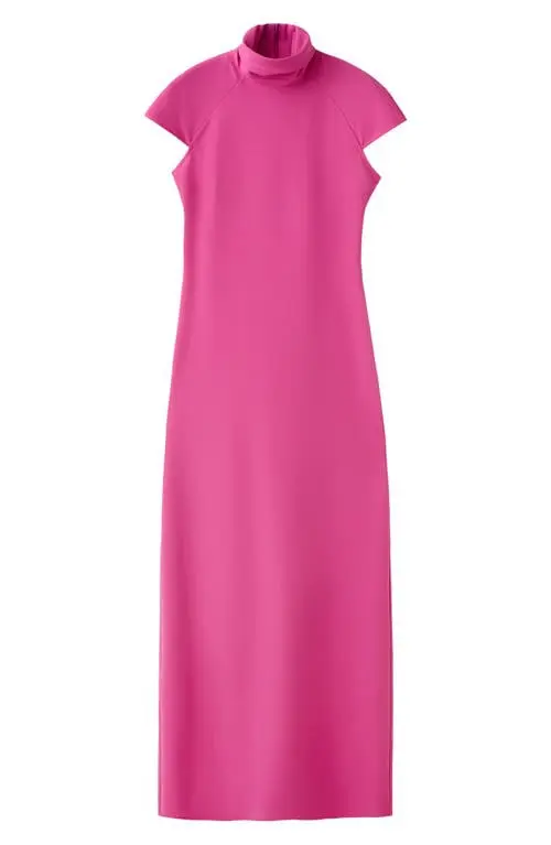 Mango Cap-sleeve Open-back Dress - Fuchsia