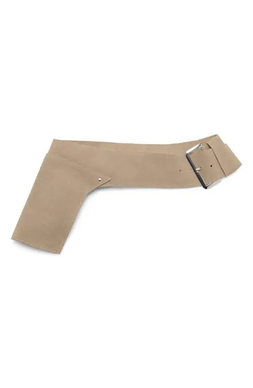 Mango Wide Suede Belt - Sand