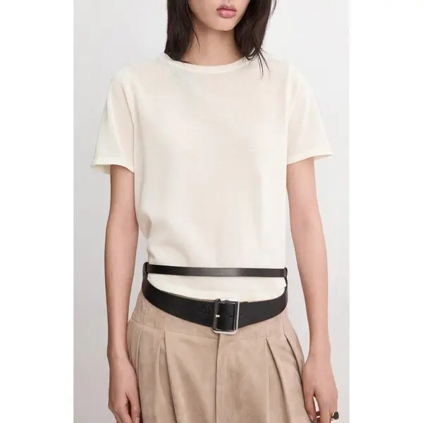 Mango Short Sleeve Sweater - Ecru