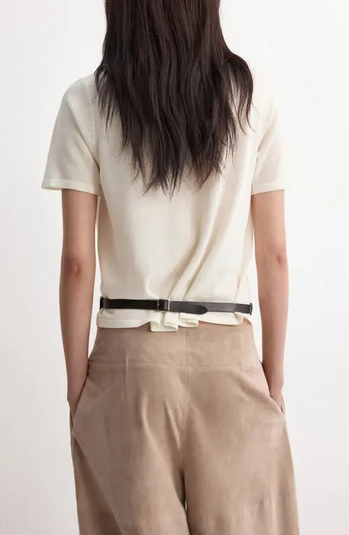 Mango Short Sleeve Sweater - Ecru