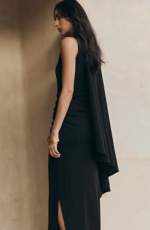Mango Asymmetric Cape Dress