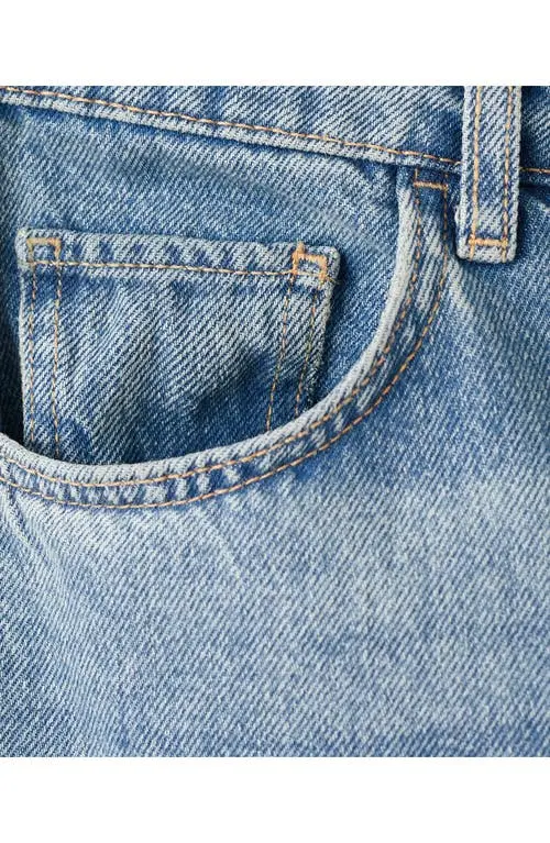 Mango Straight Leg Jeans - Medium Blue