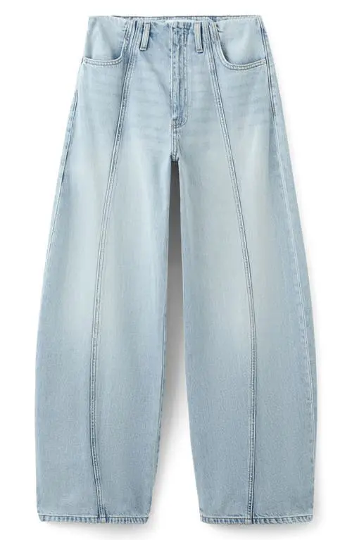Mango Seamed Balloon Jeans - Medium Blue