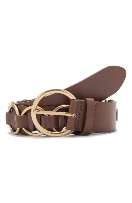 Mango Faux Leather Chain Belt - Brown
